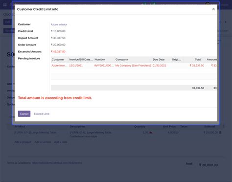 Odoo Customer Credit Limit Webkul