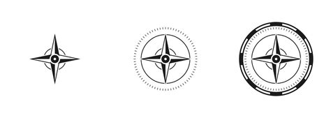 North South West East Navigation Glyph Pictogram Journey Navigator