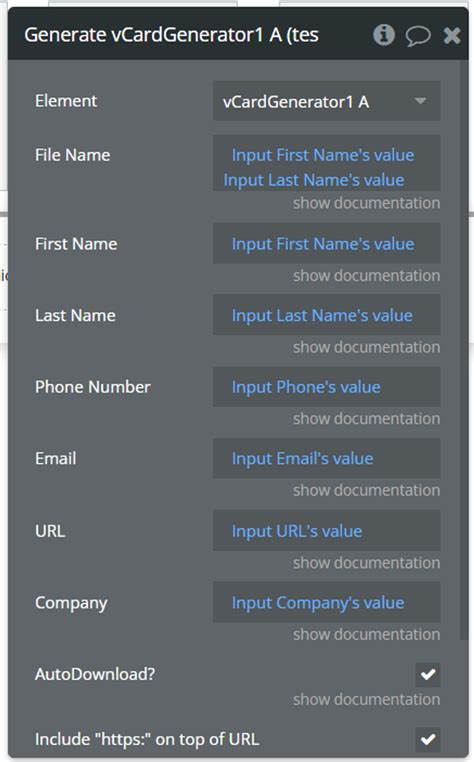 Vcard Generator