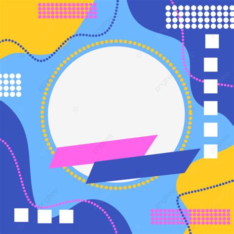 Plantilla De Diseño Moderno Twibbon Memphis PNG Twibbon Moderno