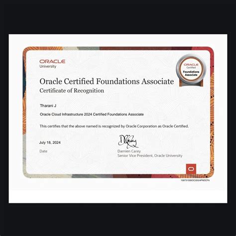 Tharani J On Linkedin Oraclecertified Cloudinfrastructure Professionalgrowth