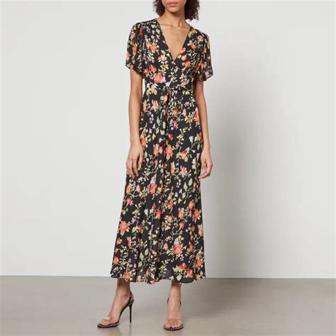 Rixo Kristen Floral Print Chiffon Maxi Dress Xsuk 8 Coggles