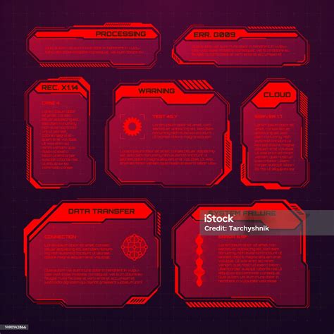 Éléments Hud Ou Ui Futuristes Rouges Zones De Texte De Linterface