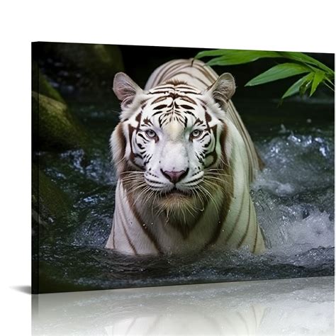Comio White Tiger Picture Decor For Bedroom Piy Gorgeous Wall Art Of