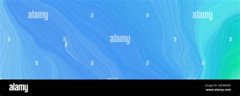 Colorful Horizontal Banner Elegant Curvy Swirl Waves Background Design