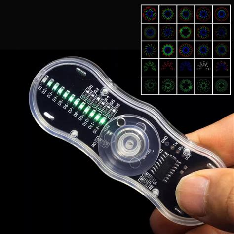 Led Rotating Gyroscope Diy Kit 2 Leaves Gyroscope Smd