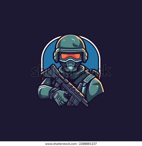 Sniper Gun Mascot Esport Logo Gaming Stock Vector Royalty Free