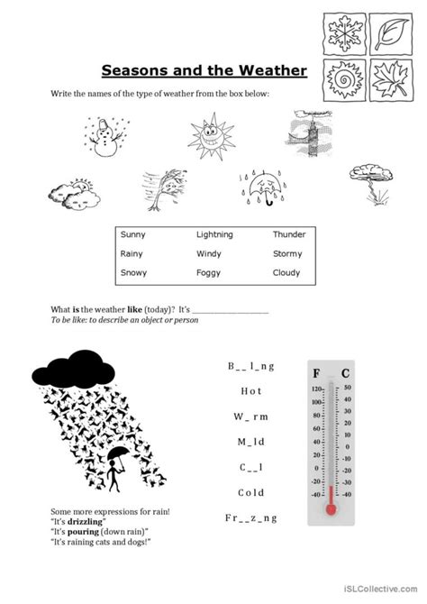 Weather And The Present Continuous English Esl Worksheets Pdf And Doc