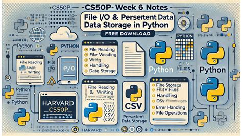 CS50 Week 6 Notes File I O Persistent Data Storage In Python Free
