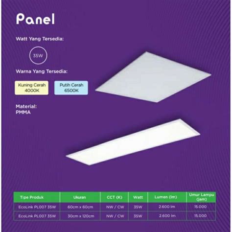 Jual Led Panel Ecolink 30x120x 36 Watt Cahaya Putih Garansi Di Seller Gudang Lampu Jakarta