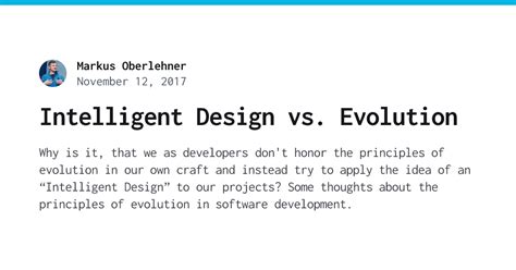 Intelligent Design Vs Evolution Markus Oberlehner