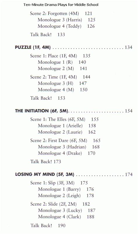 10 Minute Play Scripts Terywater