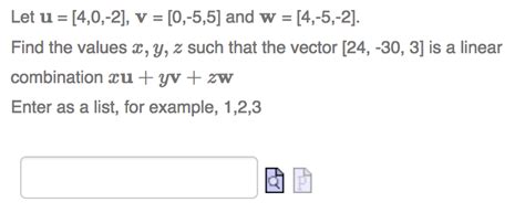 Solved Let U 4 0 2 V 0 5 5 And W Chegg Com