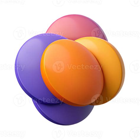 Hypnotic Unforgettable Overlapping Circles Flat Color Scalable Design Sharp Edges With