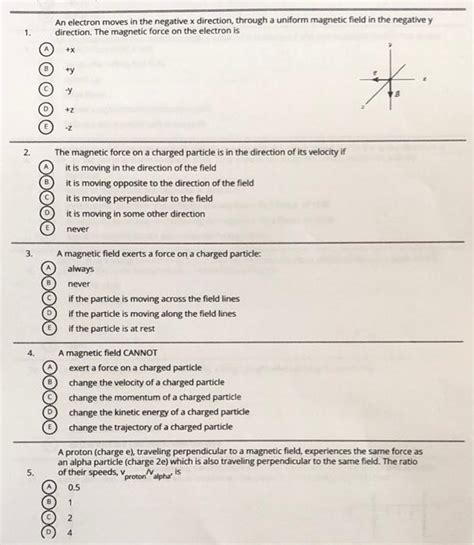 solved an electron moves in the negative x direction