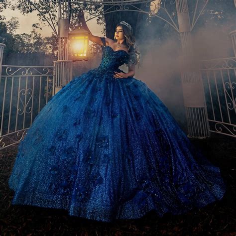 Vestido Para Quinceañeras Brillante Azul Real De Lujo Vestido De Baile