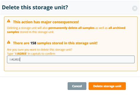 Deleting Storage Units