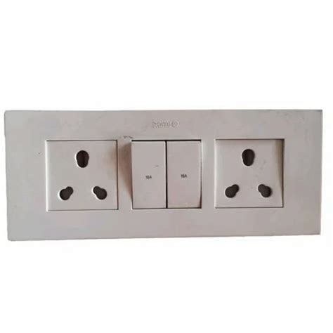 16a Polycab Double Switch Socket Combined Box Polycarbonate At Rs 250