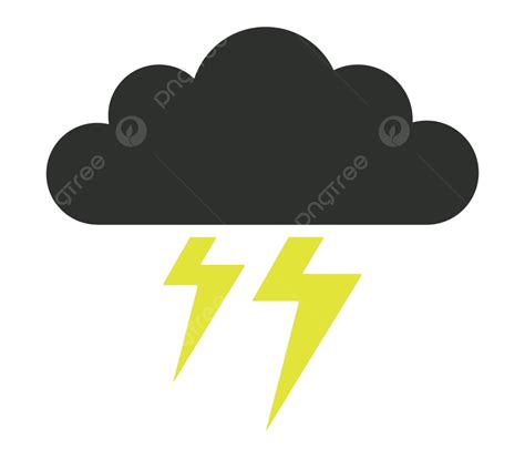 Cloud Icon With Lightning Graphic Cloudy Powerful Vector Graphic