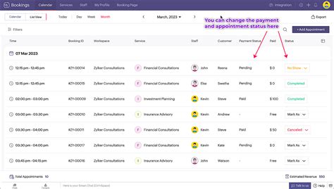 Appointment Status And Payment Status Help Zoho Bookings