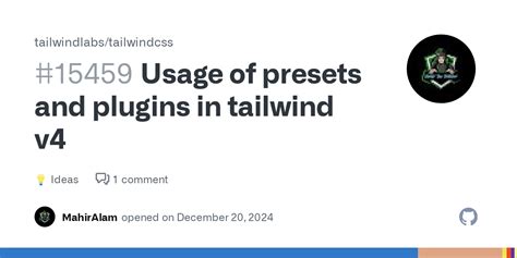 Usage Of Presets And Plugins In Tailwind V4 · Tailwindlabs Tailwindcss · Discussion 15459 · Github