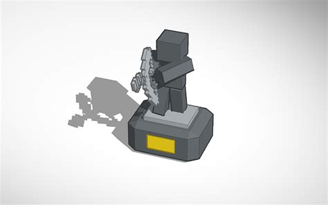 3d Design Minecraft Archer Stone Statue Tinkercad