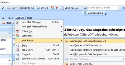 java solutions microsoft outlook how to block incoming emails from a