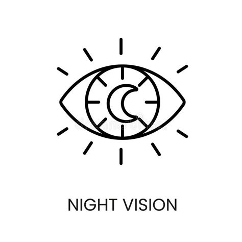 Night Vision Line Vector Icon With Editable Stroke For Placement On Cctv Camera System Packaging
