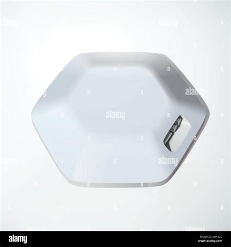 Light Usb Hub Device Concept Of Hexagonal Structure And Several Ports On White Background
