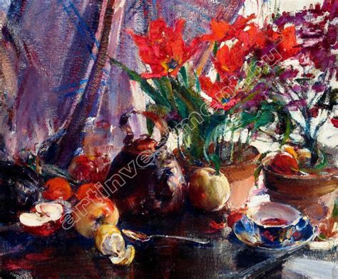 Still Life Fruit and Flowers Фешин Николай Иванович