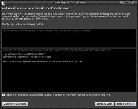 an unreal process has crashed ue4 fortnitegame fortnitebr