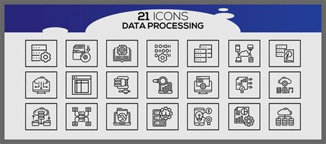 Data Processing Icon Set Creative Data Management Icon Set Data