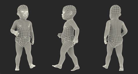 아프리카 계 미국인 아기 걷기 3d 모델 99 3ds C4d Fbx Ma Obj Max Free3d
