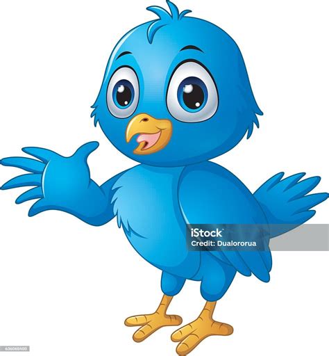Kartun Burung Biru Yang Lucu Ilustrasi Stok Unduh Gambar Sekarang