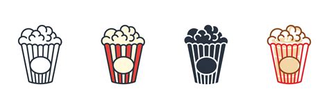 Popcorn Icon Logo Vector Illustration Popcorn Symbol Template For