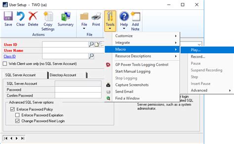 microsoft dynamics gp macros playing a macro azurecurve