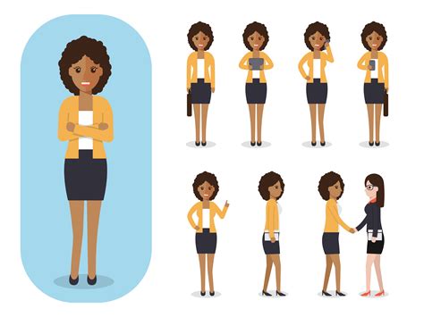 Set Of Businesswoman At Work 528858 Vector Art At Vecteezy