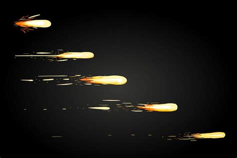 Fireball 애니메이션 게임용 스프라이트 시트 또는 마법의 주문 개념 어두운 배경에 그림입니다 웹 사이트 페이지 및