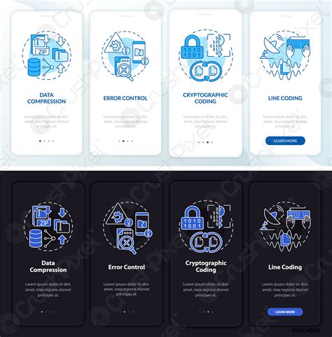 Types Of Coding Night And Day Mode Onboarding Mobile App Stock Vector 4604866 Crushpixel