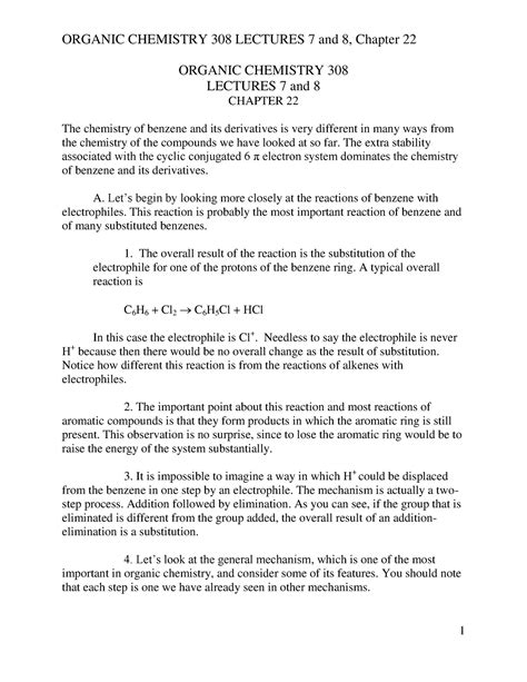 Lectures Chapter 22 1 Organic Chemistry Lecture Notes ORGANIC