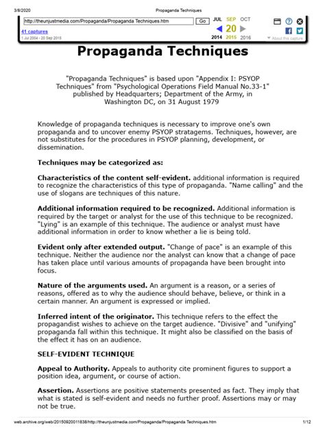 Propaganda Techniques Pdf Propaganda Reason