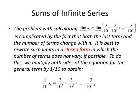 PPT Infinite Series PowerPoint Presentation Free Download ID