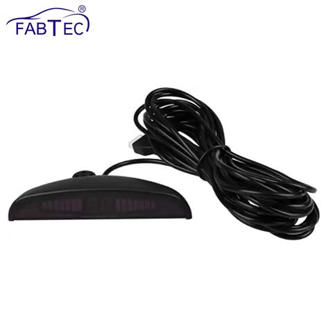 fabtec set of 4 black car parking sensor kit with led parking assistant