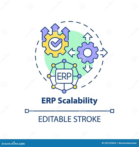 2d Customizable Erp Scalability Line Icon Concept Stock Vector