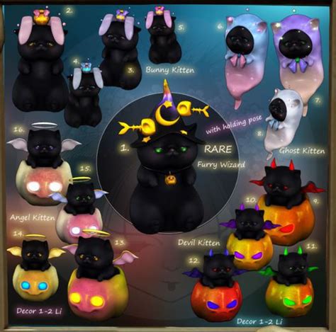 Second Life Marketplace 15 Yokai Night Kitten Angel Kitten Pink