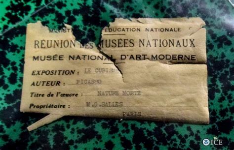 Archived Ice Returns Stolen Picasso Painting Valued At 15 Million Ice