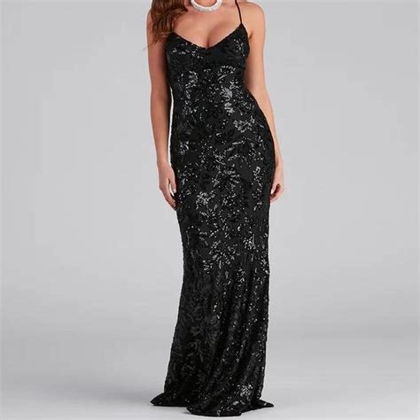 Windsor Marleigh Formal Sequin Scroll Dress Size S Depop