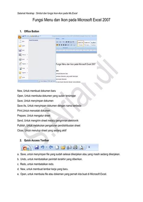 Simbol Dan Fungsi Ikon Pada Ms Excel PDF