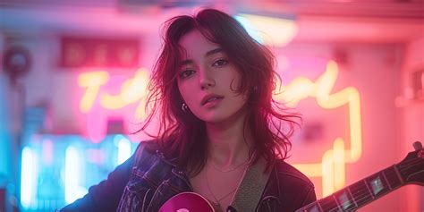 전기 기타 를 연주 하는 음악가 Ai 생성 이미지