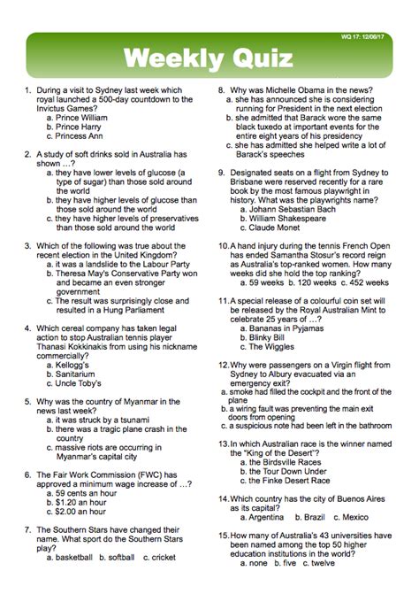 Weekly Quiz Classroom Solutions